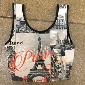 cleo | Tops | Paris Magazine Crop Top With Low Back | Poshmark